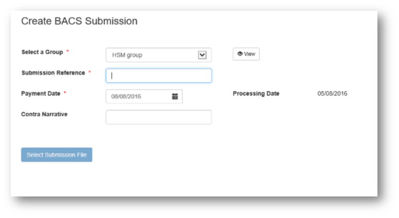 Create BACS Submission From File